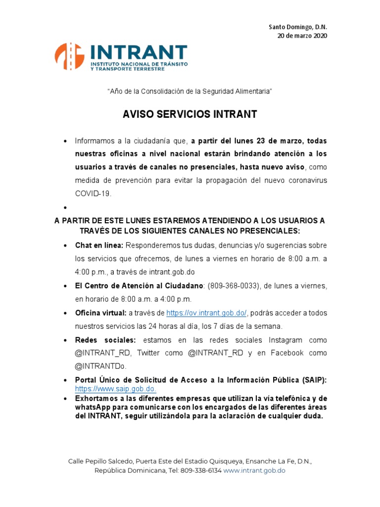 VF Medidas Externas Servicios Intrant | PDF | República Dominicana ...