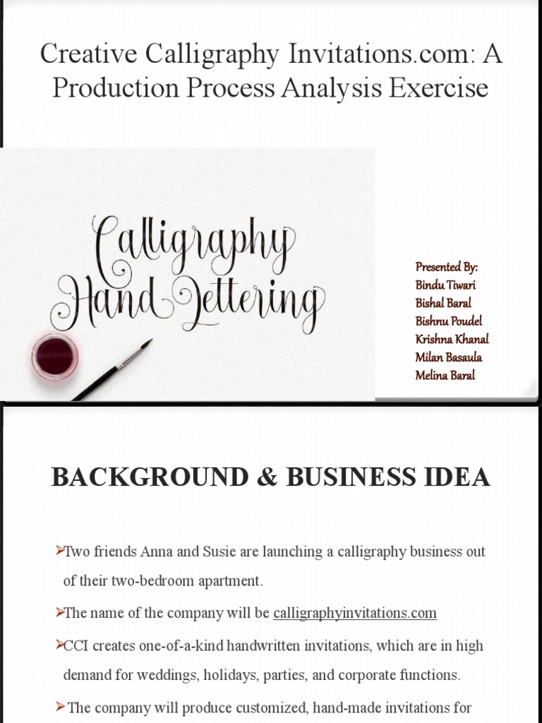 Calligraphy Business Production Analysis | PDF | Business | Economies