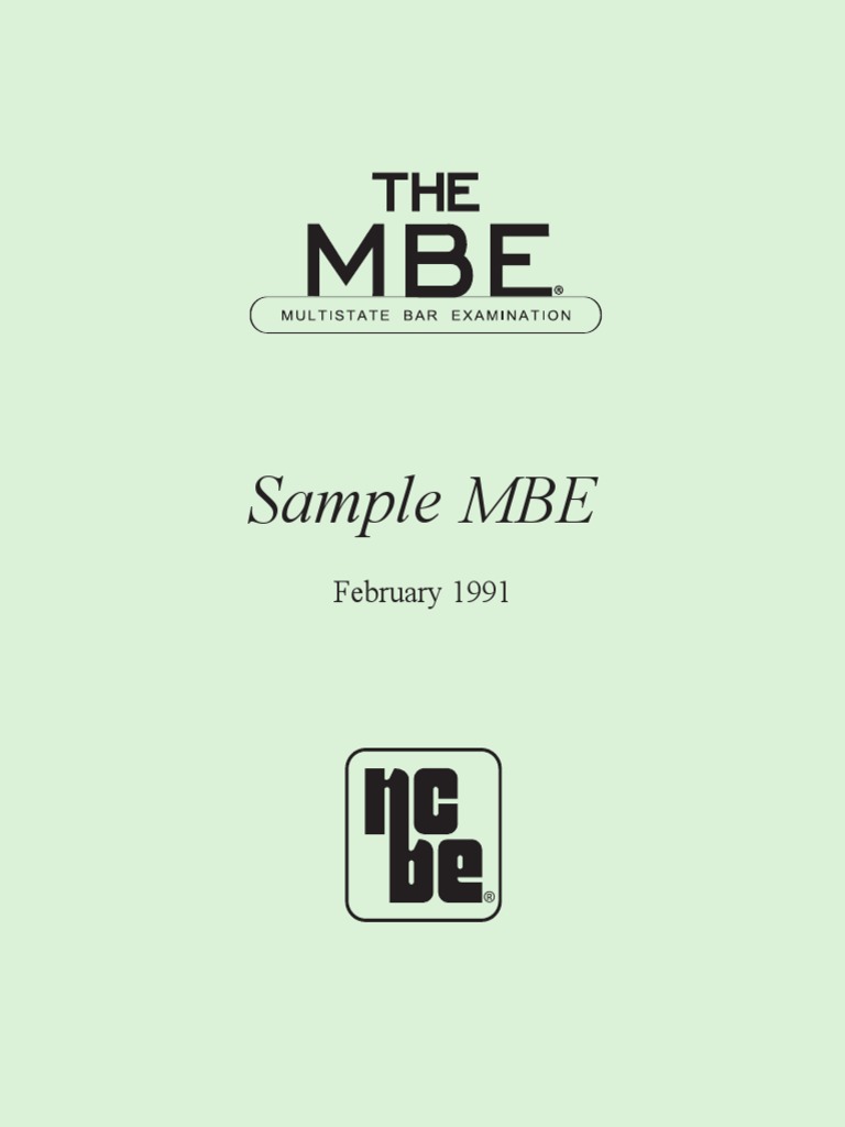 Sample MBE I PDF | Download Free PDF | Test (Assessment) | Equal ...