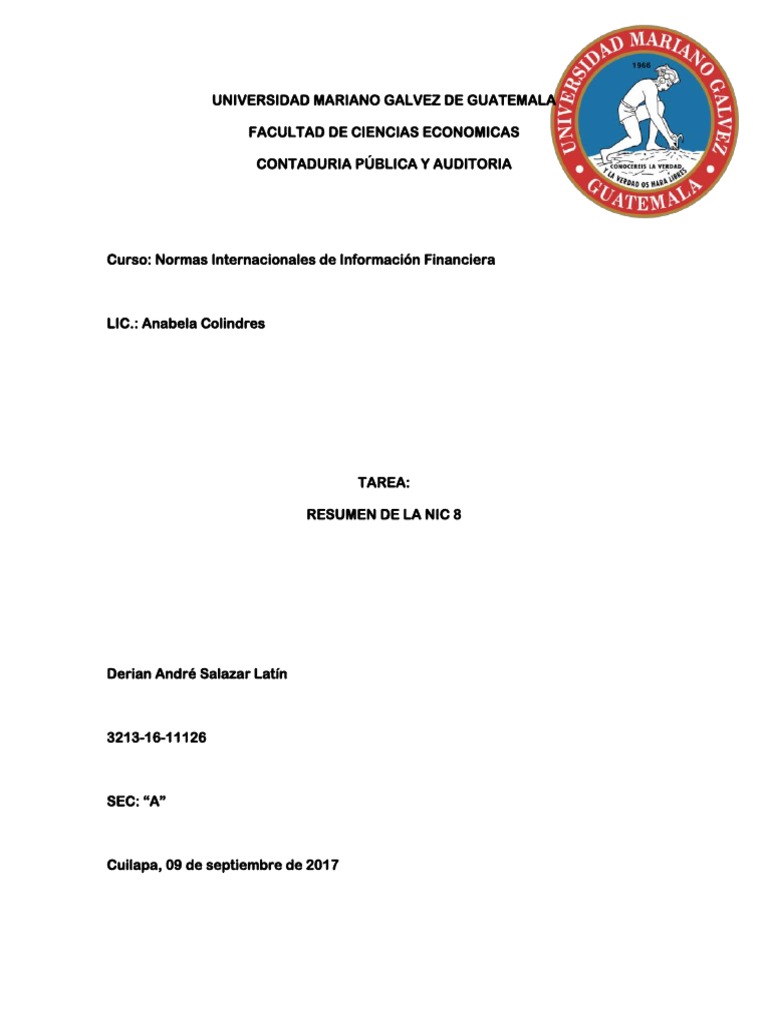 Resumen Nic 8 PDF | PDF | normas internacionales de INFORMACION ...