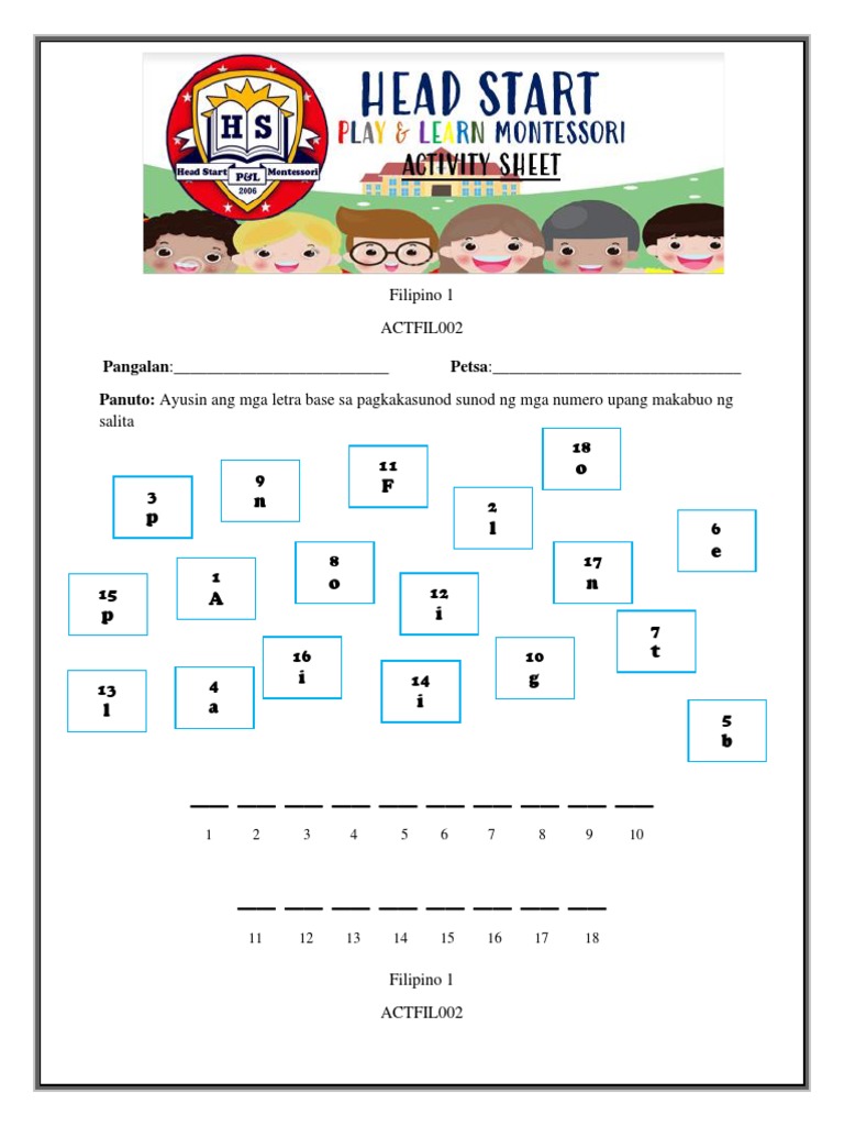 Filipino Grade 1 Activity Sheet | PDF