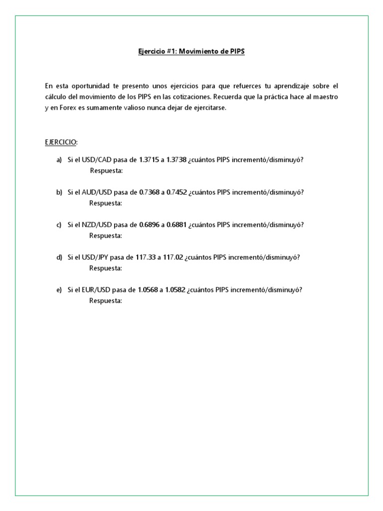 Ejercicios Movimientos y C Lculo de PIPS | PDF
