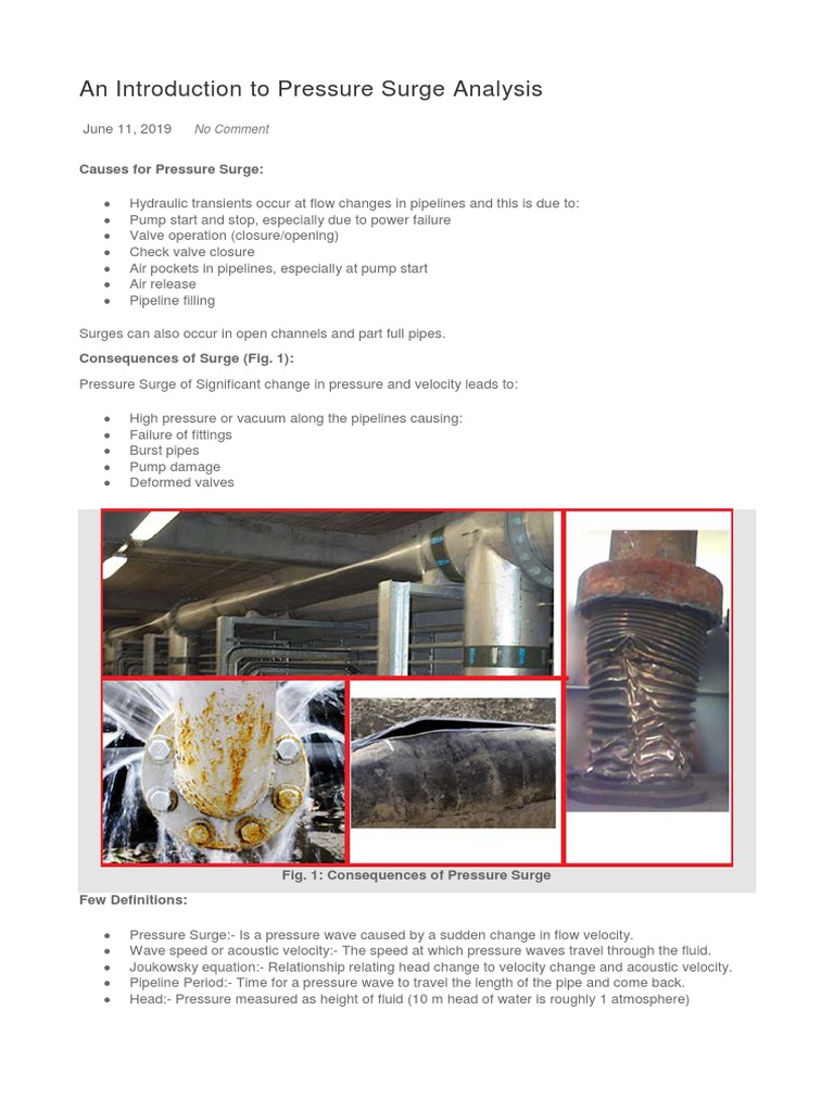An Introduction To Pressure Surge Analysis | PDF | Pressure | Waves