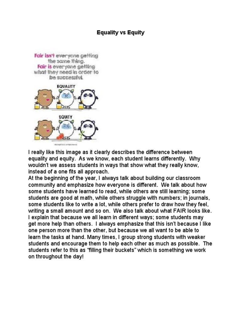 Understanding Equality vs Equity in Classrooms | PDF | Wellness
