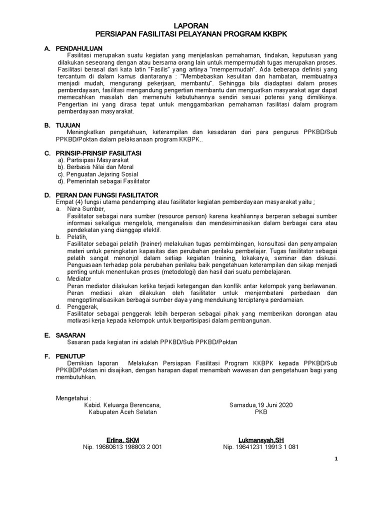 Laporan 18 Fasilitasi PPKBD | PDF