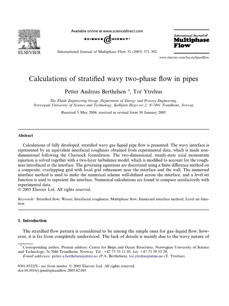Calculations of Stratified Wavy Two-Phase Ow in Pipes: Petter Andreas ...