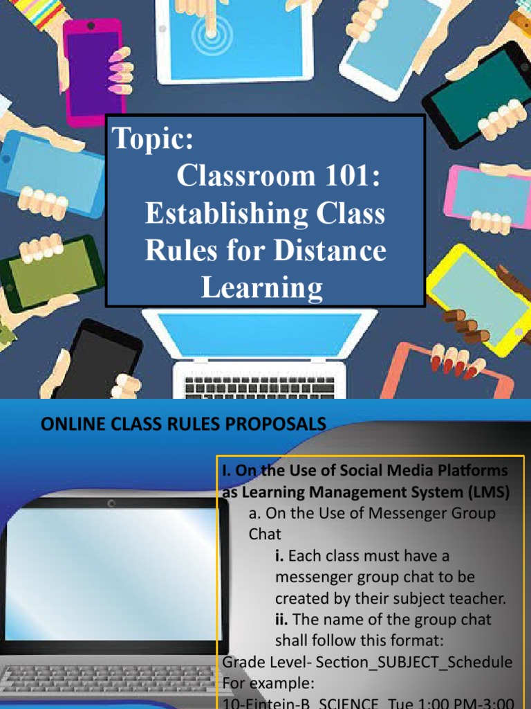 Topic: Classroom 101: Establishing Class Rules For Distance Learning ...