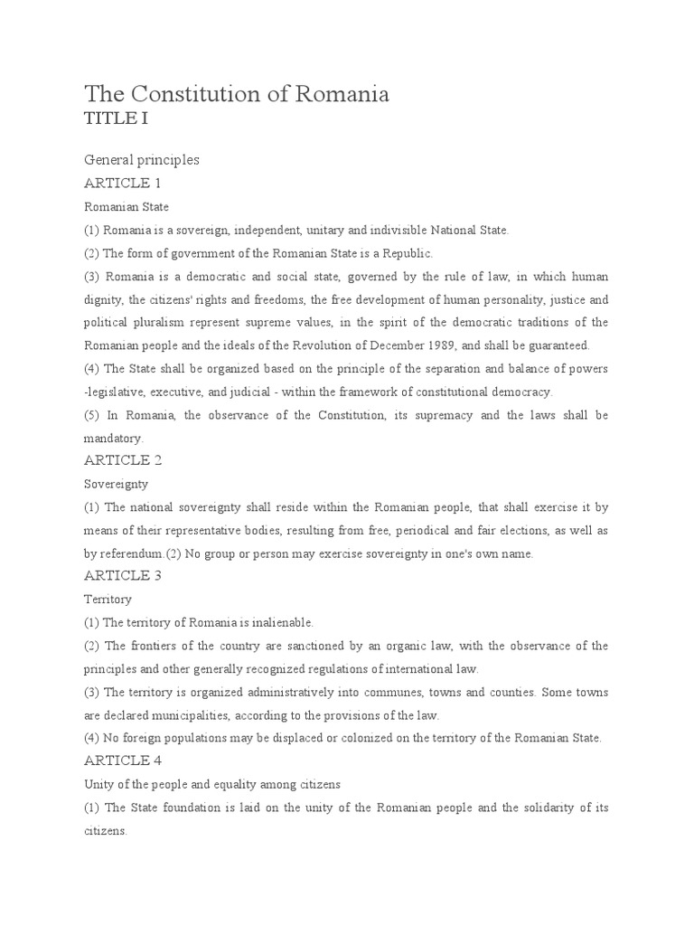 The Constitution of Romania | PDF | Labour Law | Initiative