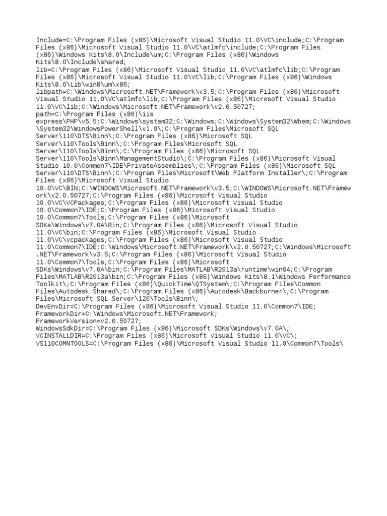 Opnet Env Variables | PDF | Microsoft Visual Studio | Microsoft Sql Server