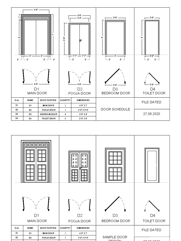 D1 D2 D3 D4: Main Door Pooja Door Bedroom Door Toilet Door File Dated ...