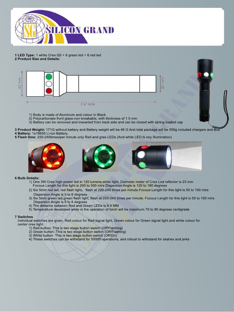 Led Railways Tri Color Signal Torch | PDF