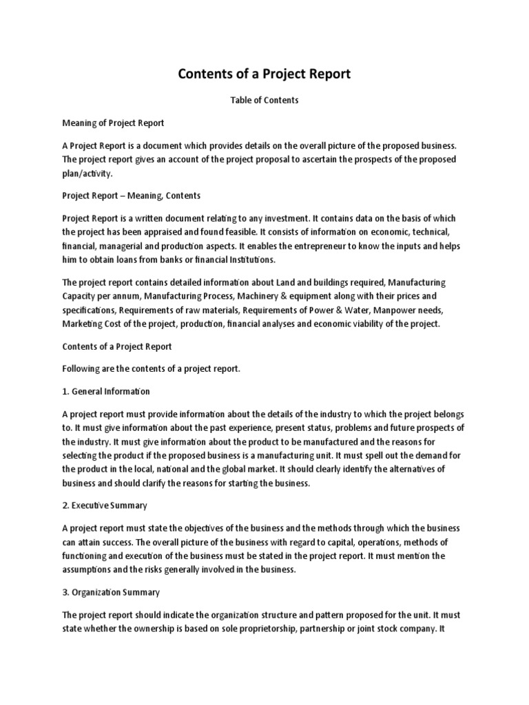 Project Report Contents | PDF | Marketing | Income Statement