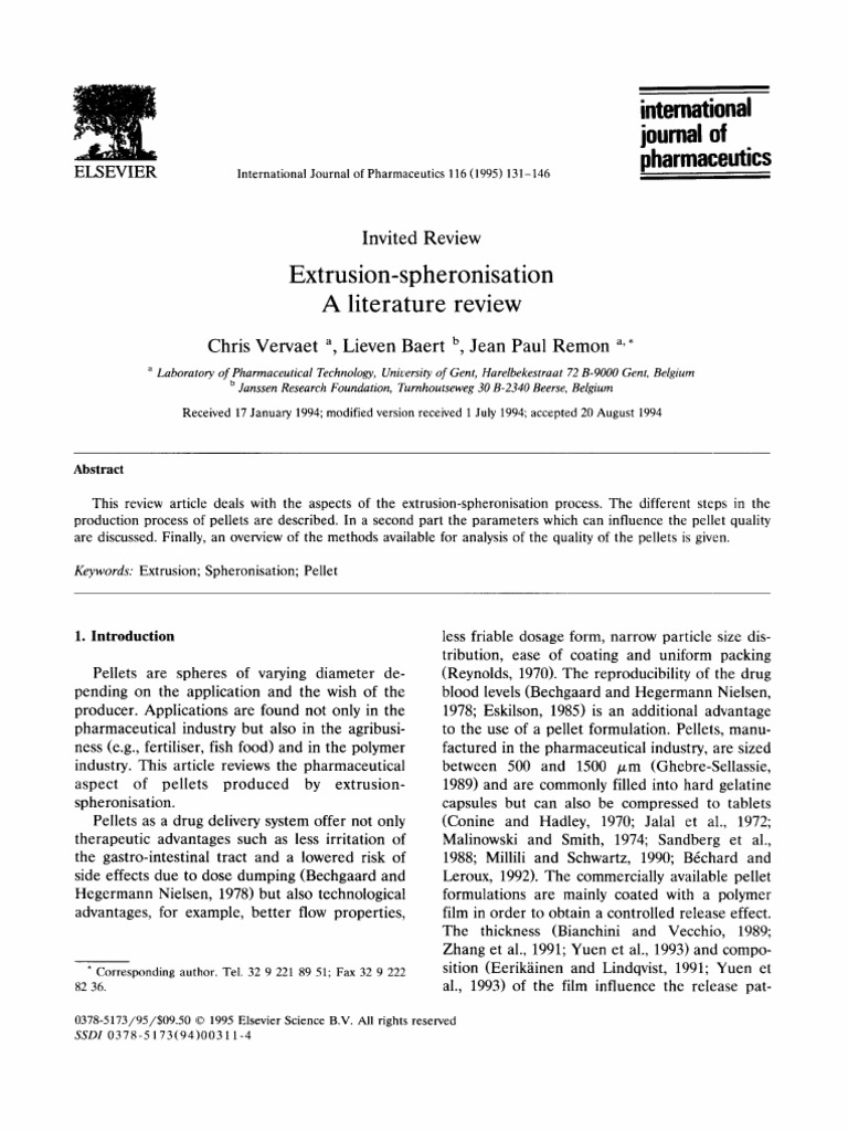 Extrusion Spheronisation | PDF | Extrusion | Chemical Engineering