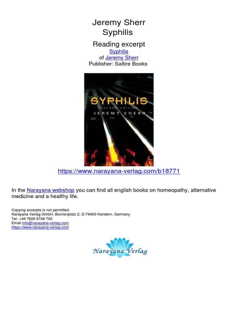 Jeremy Sherr Syphilis: Reading Excerpt | PDF | Mercury (Planet ...