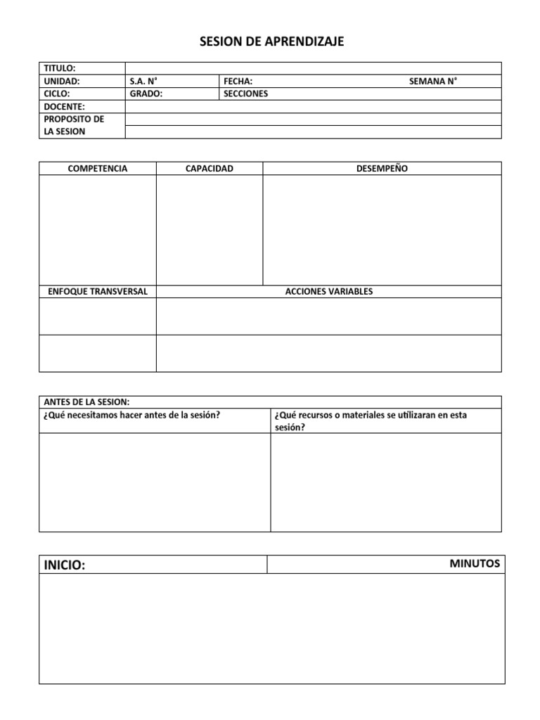 Esquema Sesion de Aprendizaje Aprendo en Casa | PDF