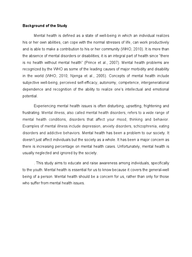 Background of The Study | PDF