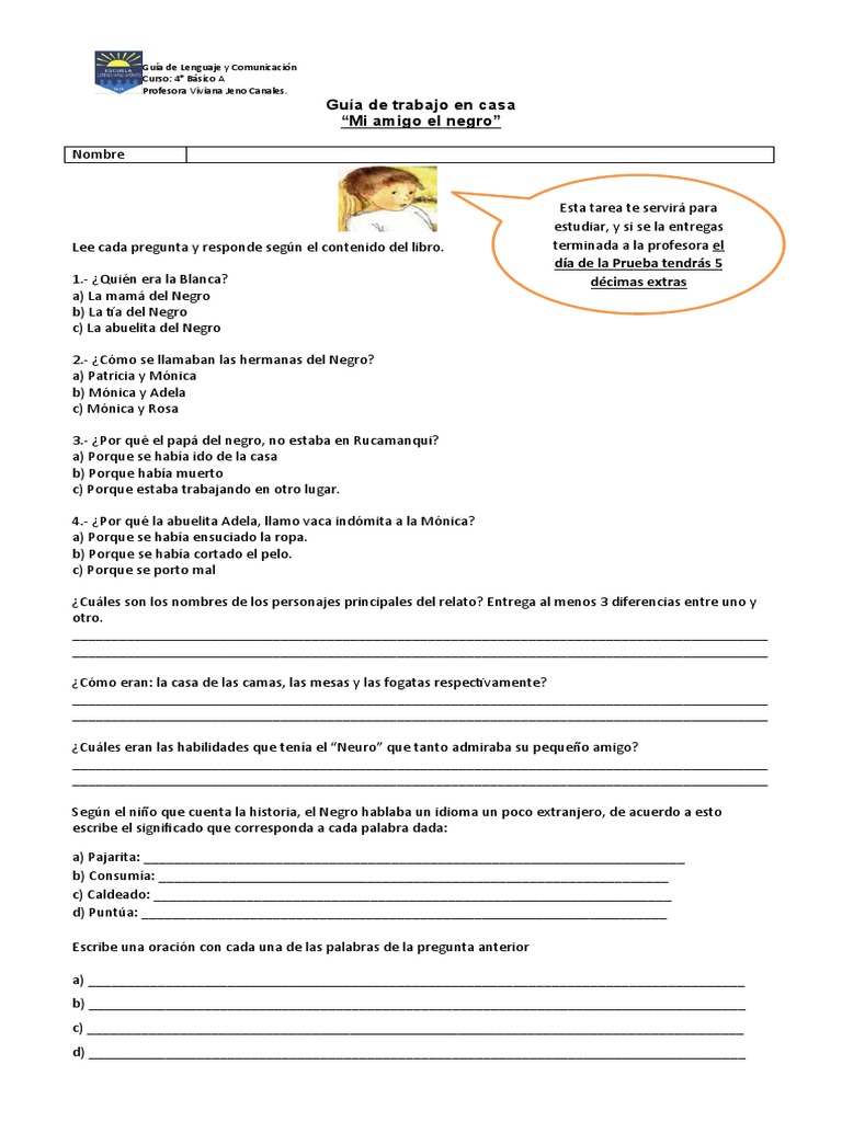 Guia de Estudio"mi Amigo El Negro" | PDF | Idiomas