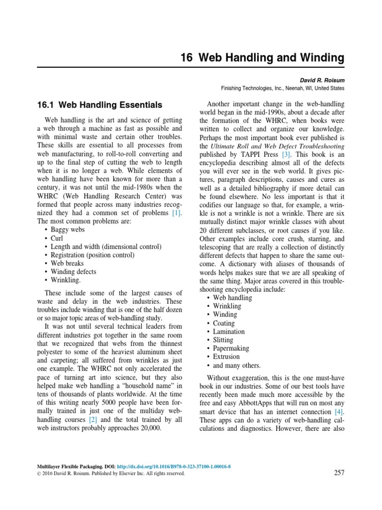 BOOK Chapeter - D Roisum - Web Handling and Winding Pagine Da ...