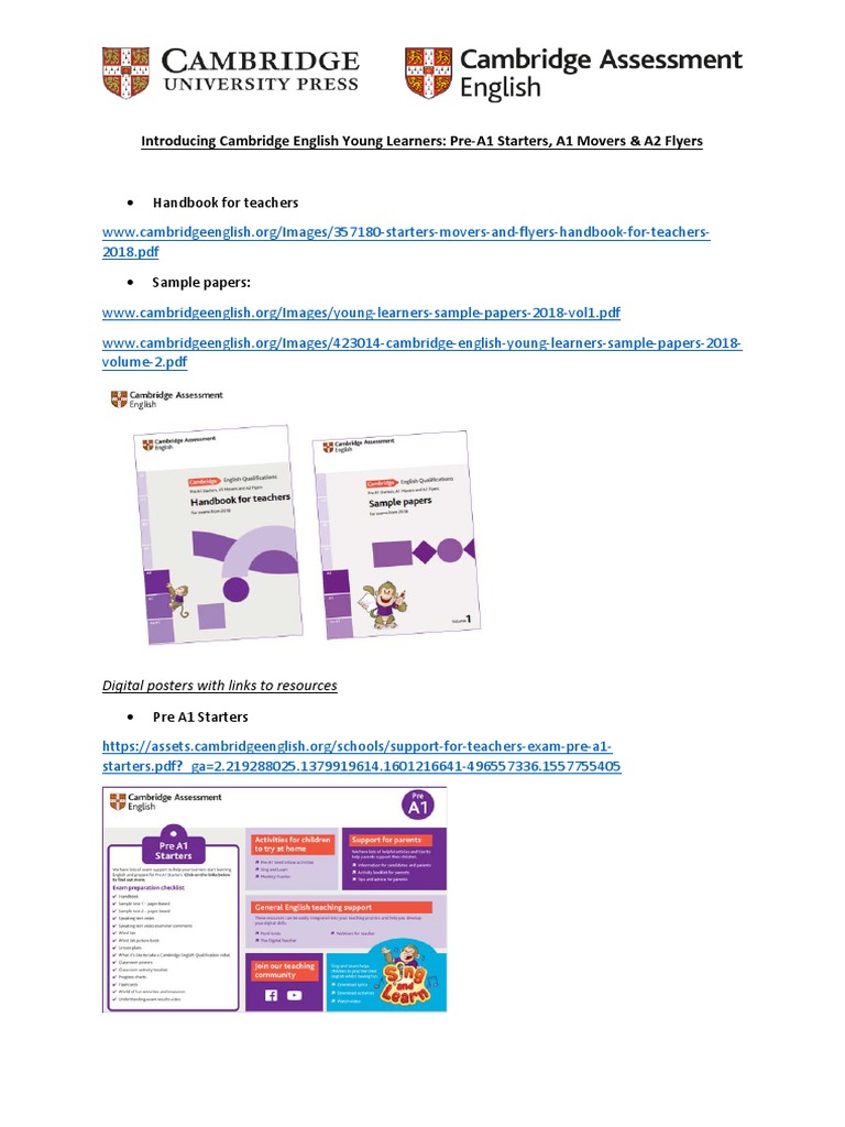 Introducing Pre-A1 Starters, A1 Movers, A2 Flyers - Webinar Resources ...