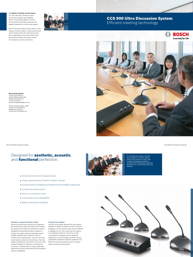 Efficient Meeting Technology: CCS 900 Ultro Discussion System | PDF ...