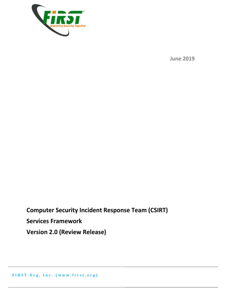 FIRST CSIRT Services Framework v2.0 | PDF | Information Security ...