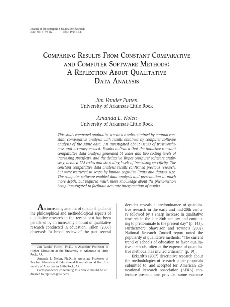 Qualitative Data Analysis Comparing Resu PDF | PDF | Qualitative ...