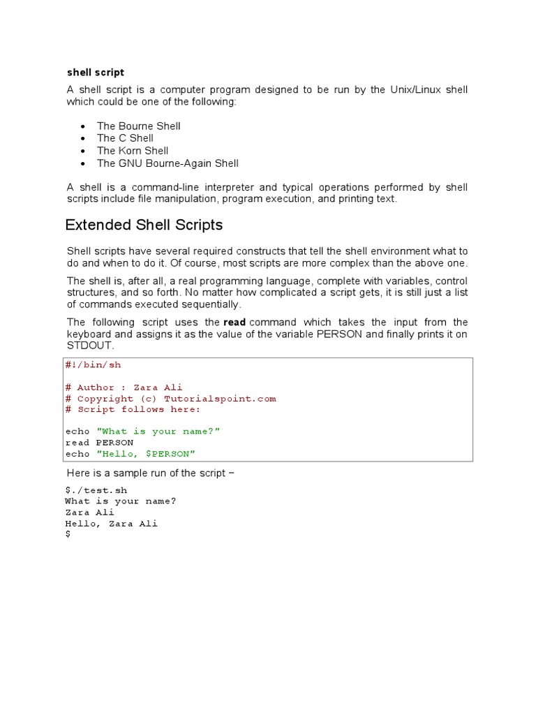 Shell Script | PDF