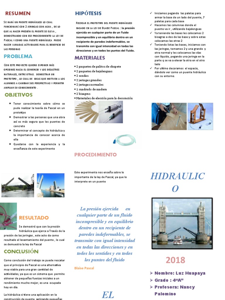 Puente Hidraulico Triptico | PDF | Naturaleza | Science Puente Hidraulico Triptico | PDF | Naturaleza | Science