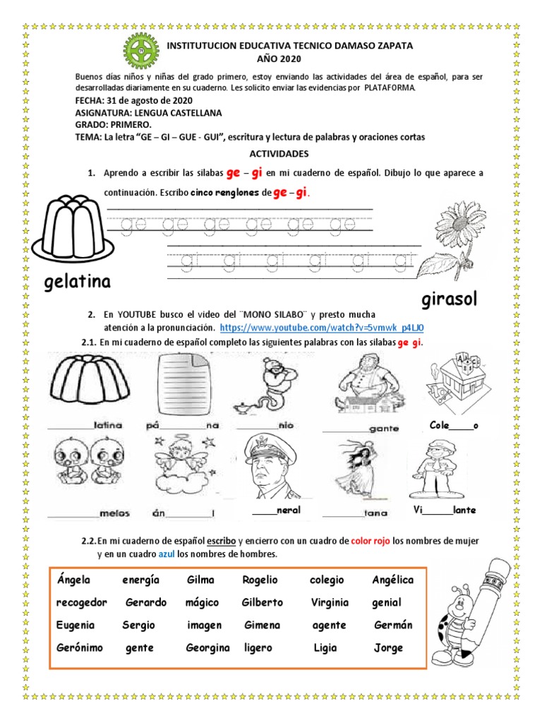 Estrategia Español Letra Ge Gi | PDF | Escritura | Semiótica