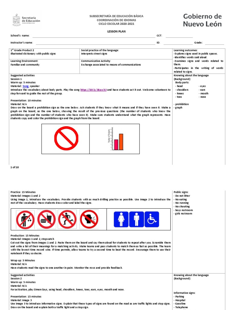 1st Grade Product 2 | PDF | Traffic Light | Lesson Plan