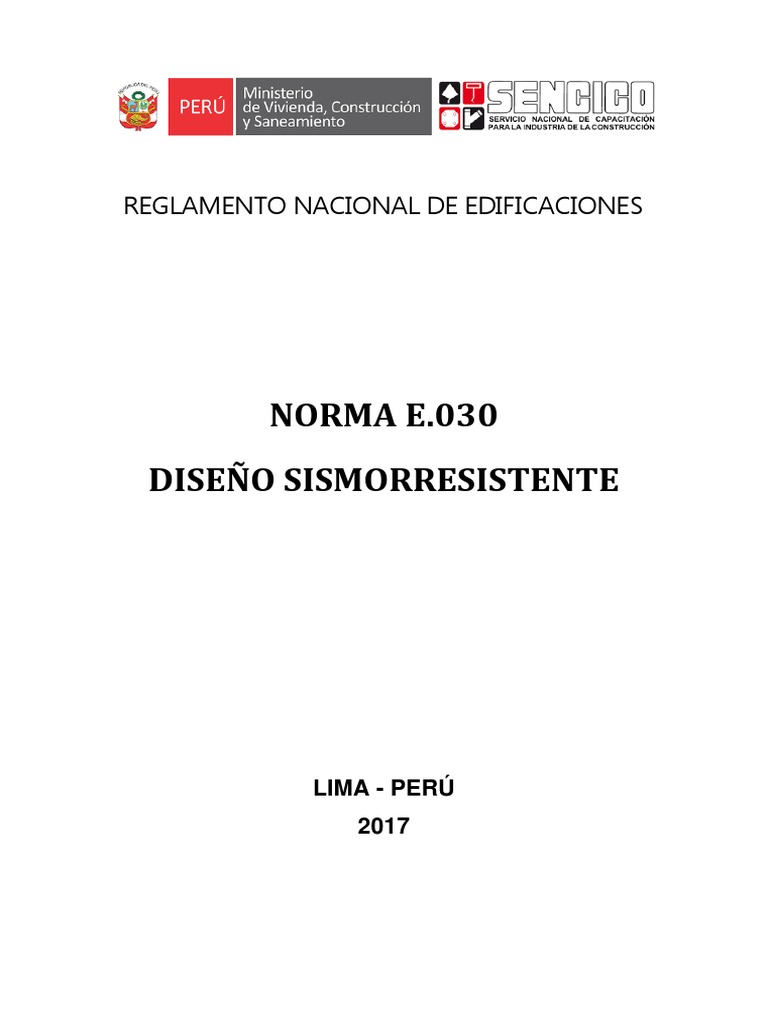 Norma E.030 Diseño Sismorresistente - 2018 PDF | PDF | Rigidez | Temblores