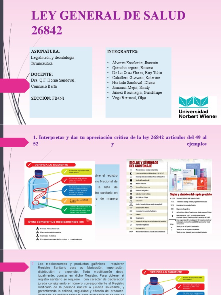 Ley General de Salud 26842 | PDF | Farmacéutico | Medicamentos con receta