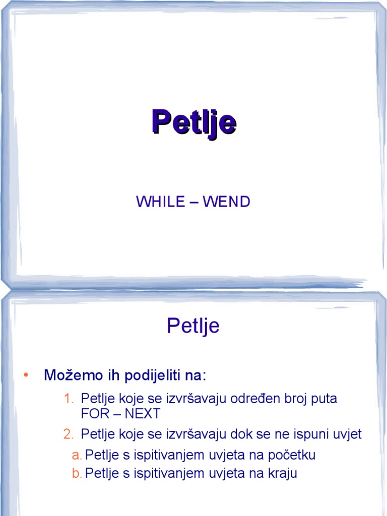 05 Petlje Uvjet | PDF