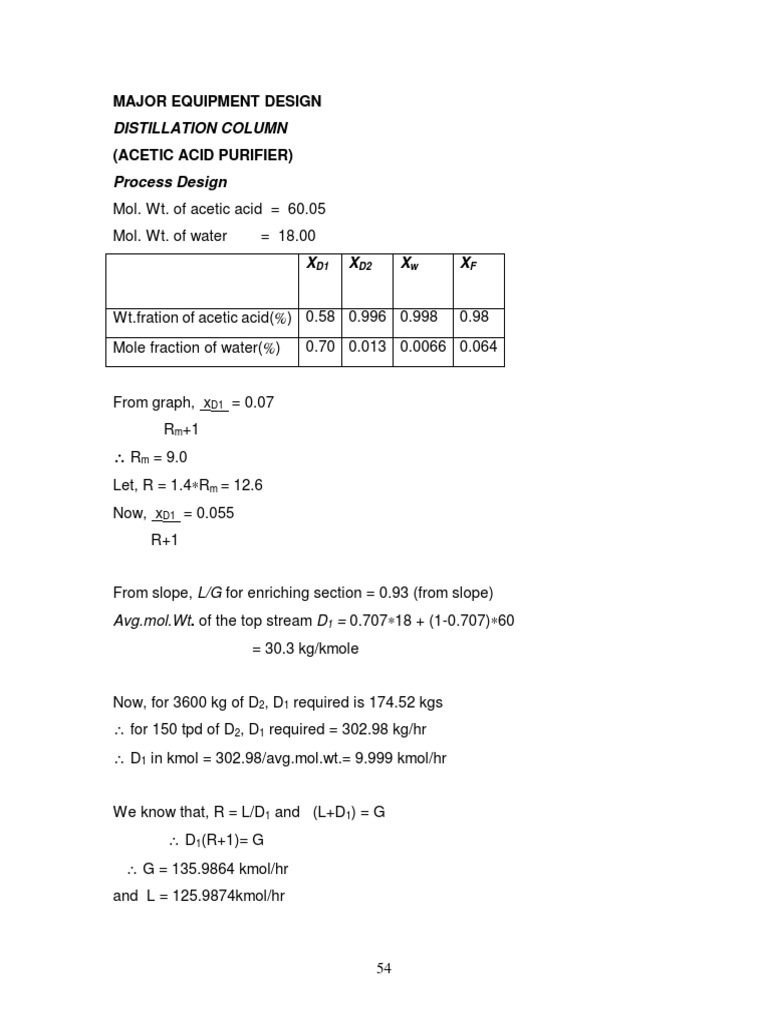 Acetic 2520acid 2520 - Design 2520of 2520equipments PDF | PDF | Mole ...