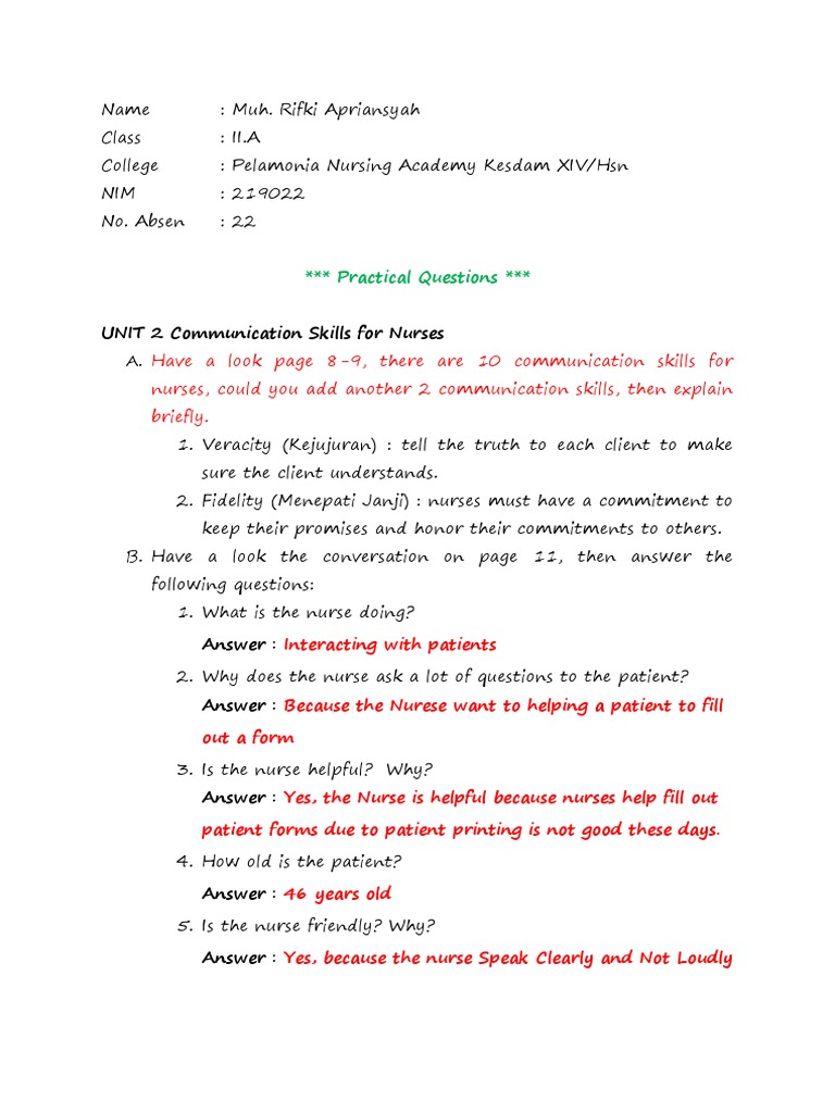 Communication Skills for Nurses Guide | PDF | Patient | Physician