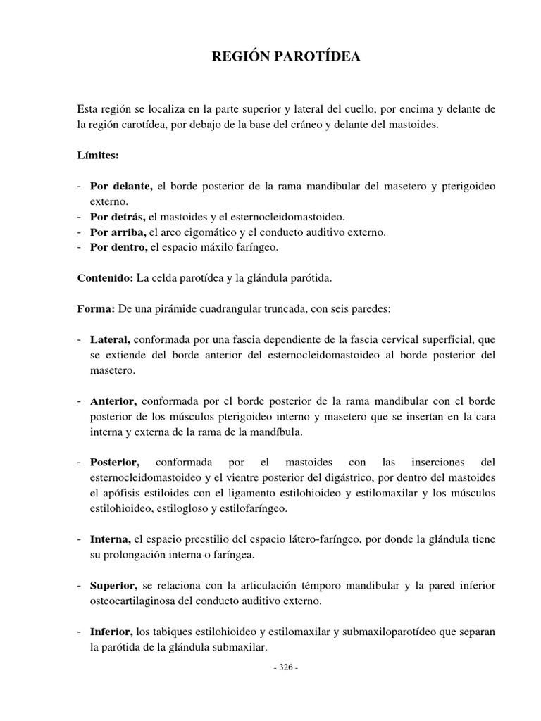 Anatomía de la Región Parotídea | PDF | Sistema musculoesquelético ...