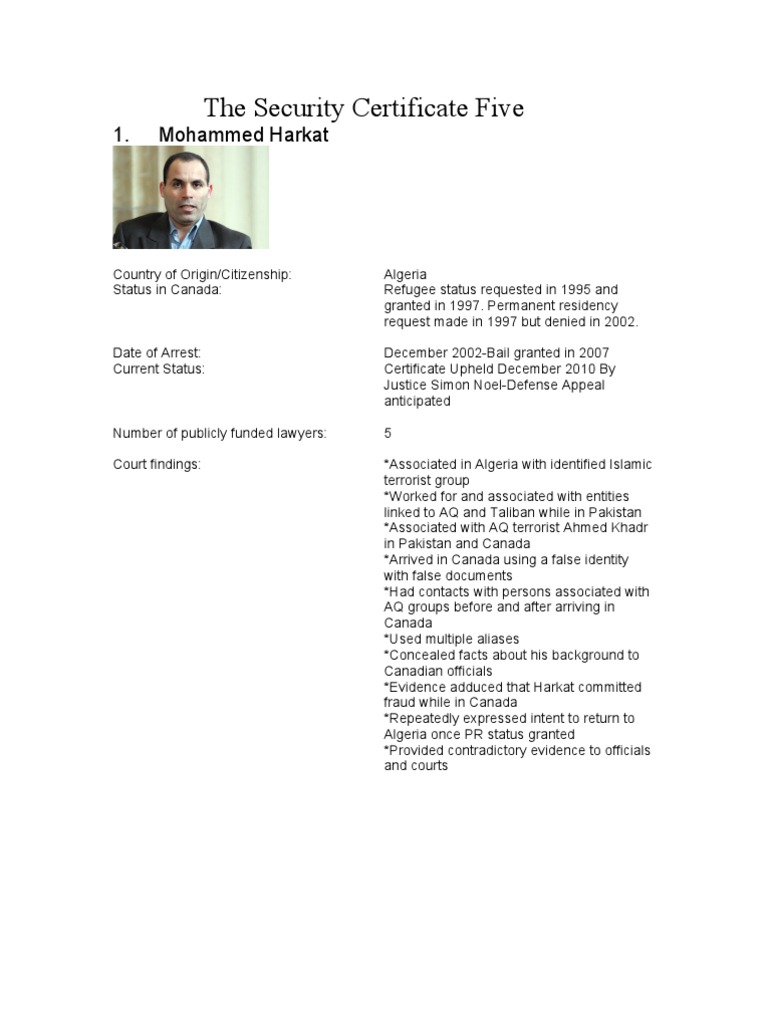 The Security Certificate Five | PDF | National Security | Government