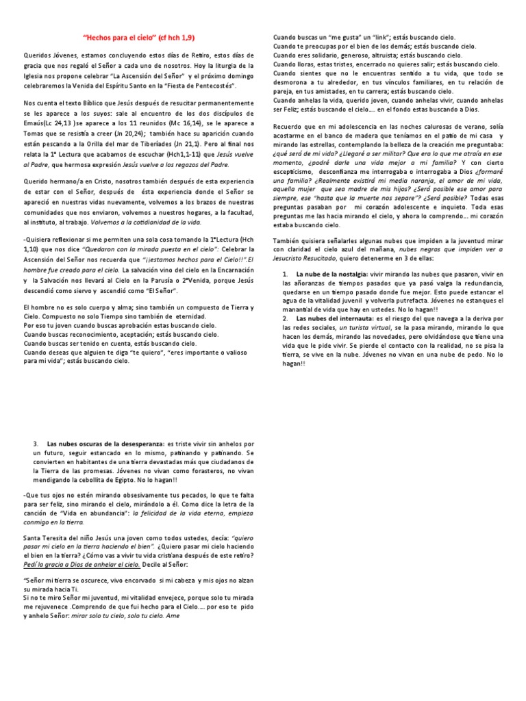 Ascension Del Señor | PDF | Ascension de jesus | Jesús