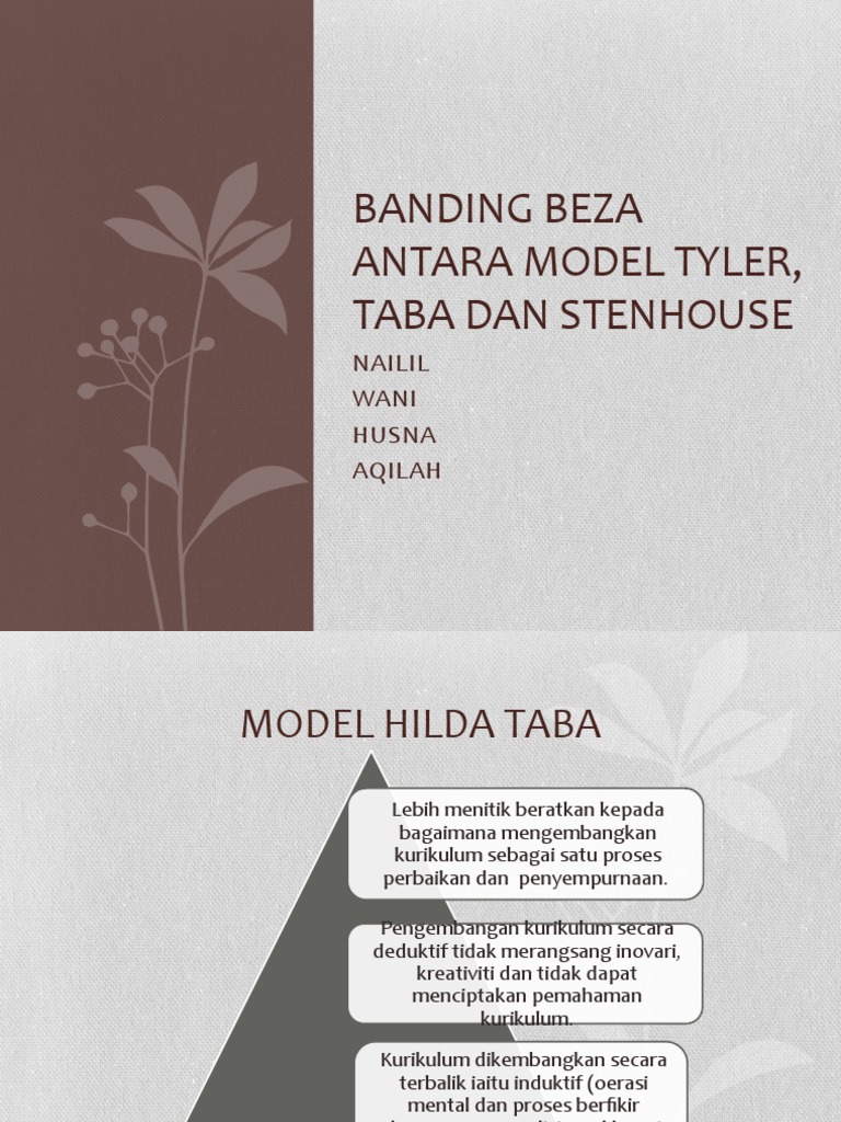 Banding Beza Antara Model Tyler, Taba Dan | PDF