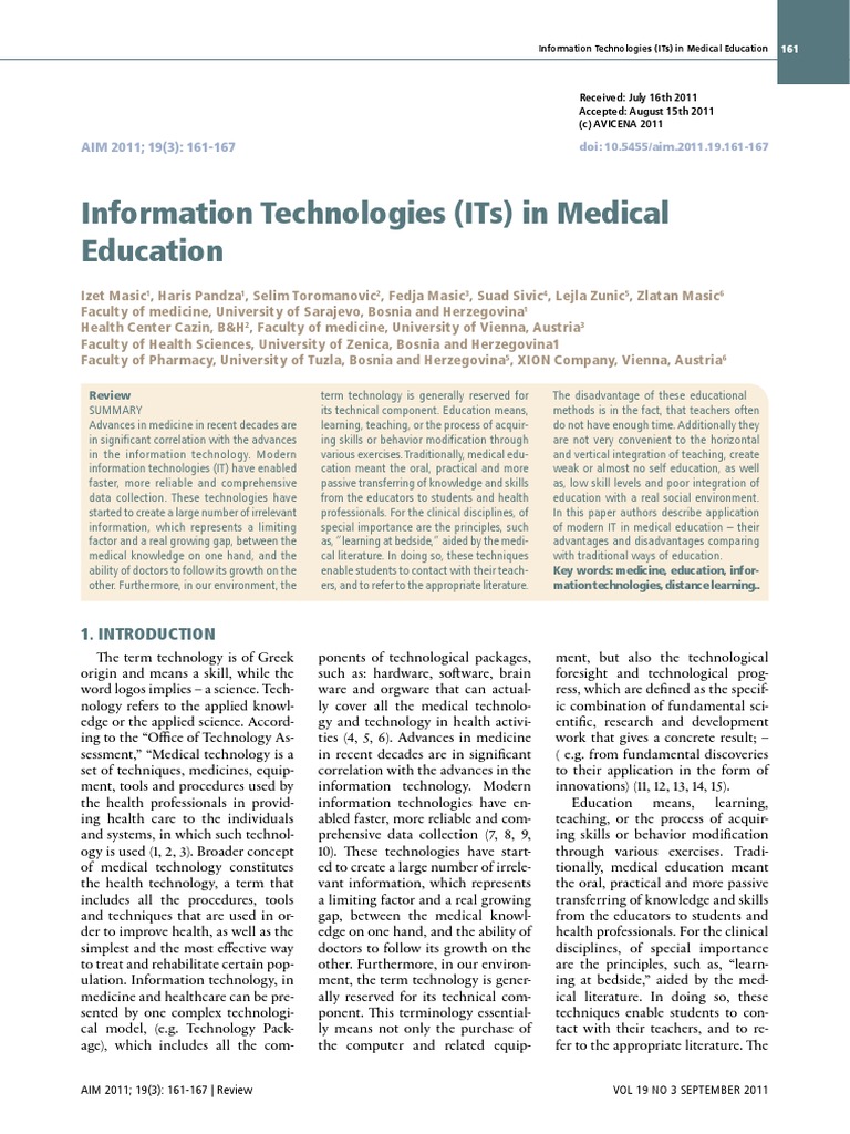 2.ITs en Medical Education | PDF | Educational Technology | Distance ...