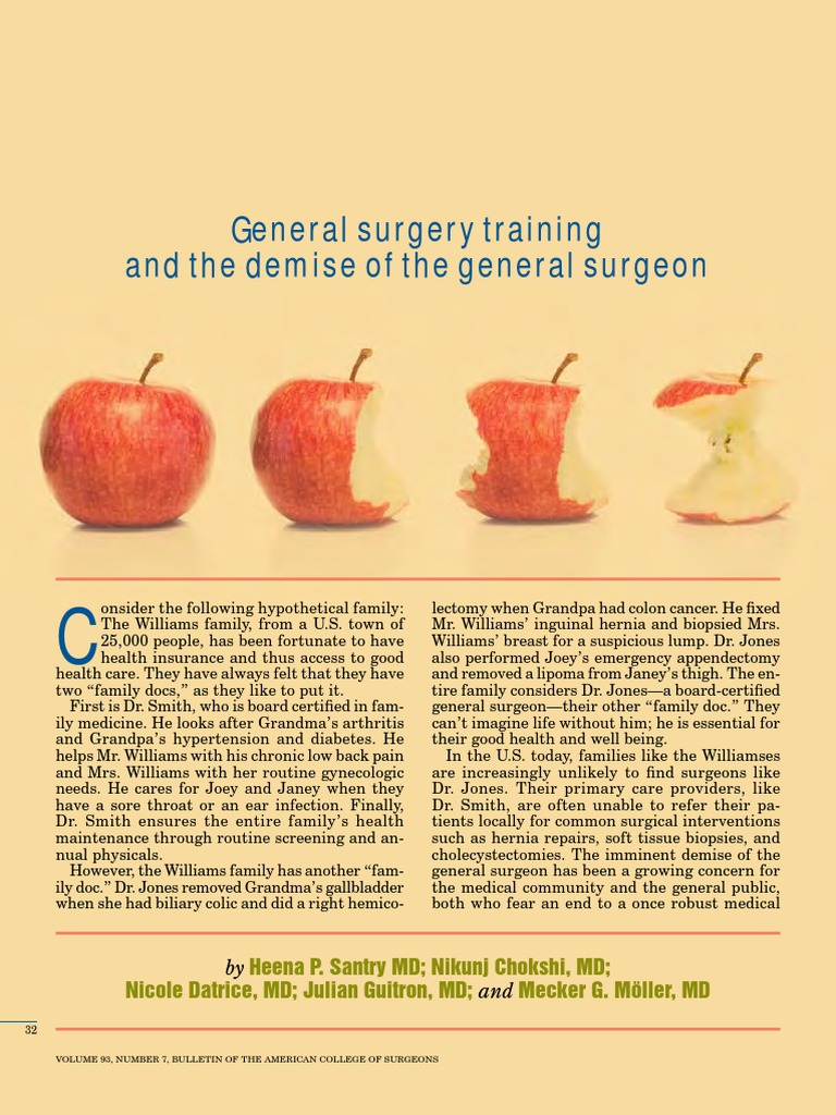 General Surgery Training and The Demise of The General Surgeon | PDF ...