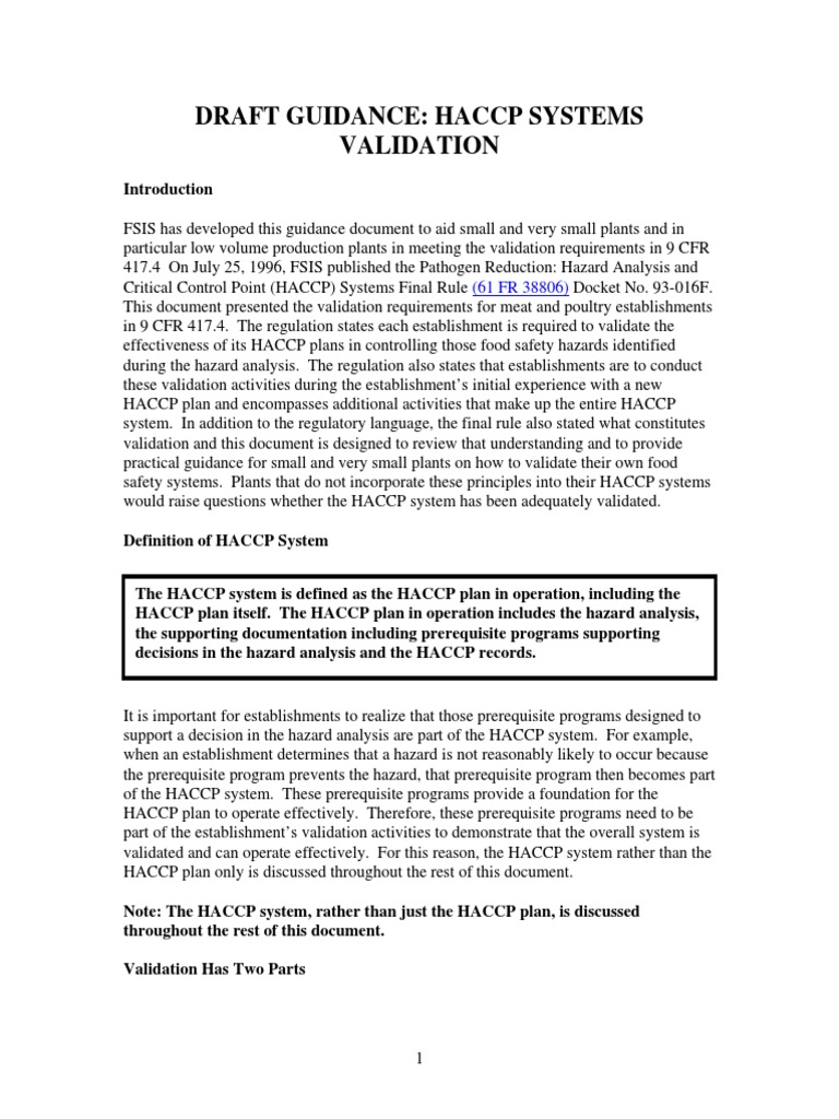 HACCP Systems Validation Draft Guide 2010 PDF | PDF | Peer Review ...