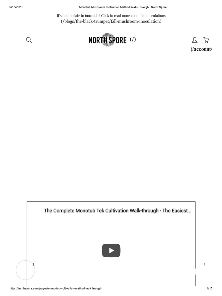 Monotub Mushroom Cultivation Method Walk-Through - North Spore PDF ...
