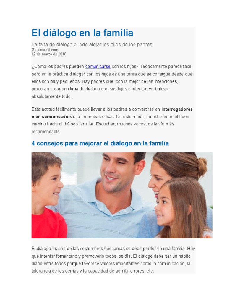 El Diálogo en La Familia | PDF