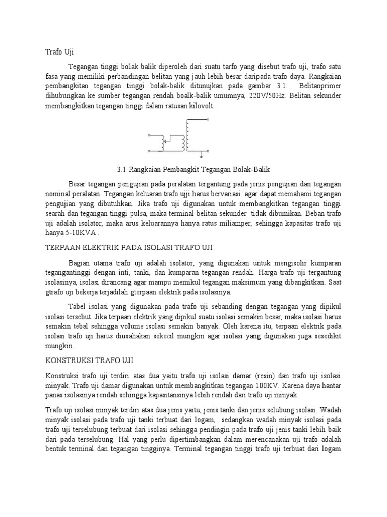 Trafo Uji | PDF