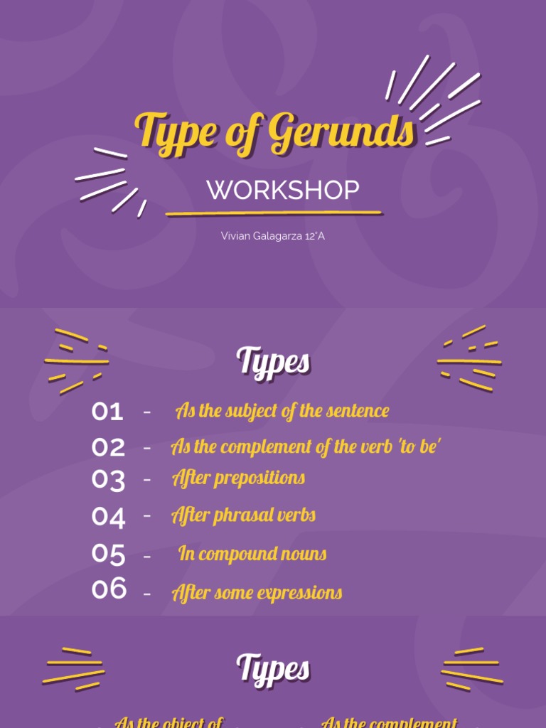 Types of Gerunds | PDF | Preposition And Postposition | Verb