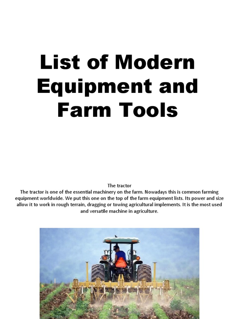 Modern Farming Tools