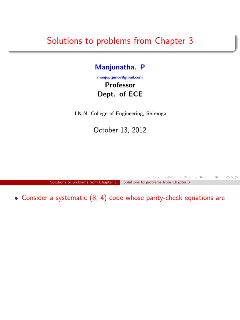 Solutions To Problems From Chapter 3: Manjunatha. P | Download Free PDF | Matrix (Mathematics ...