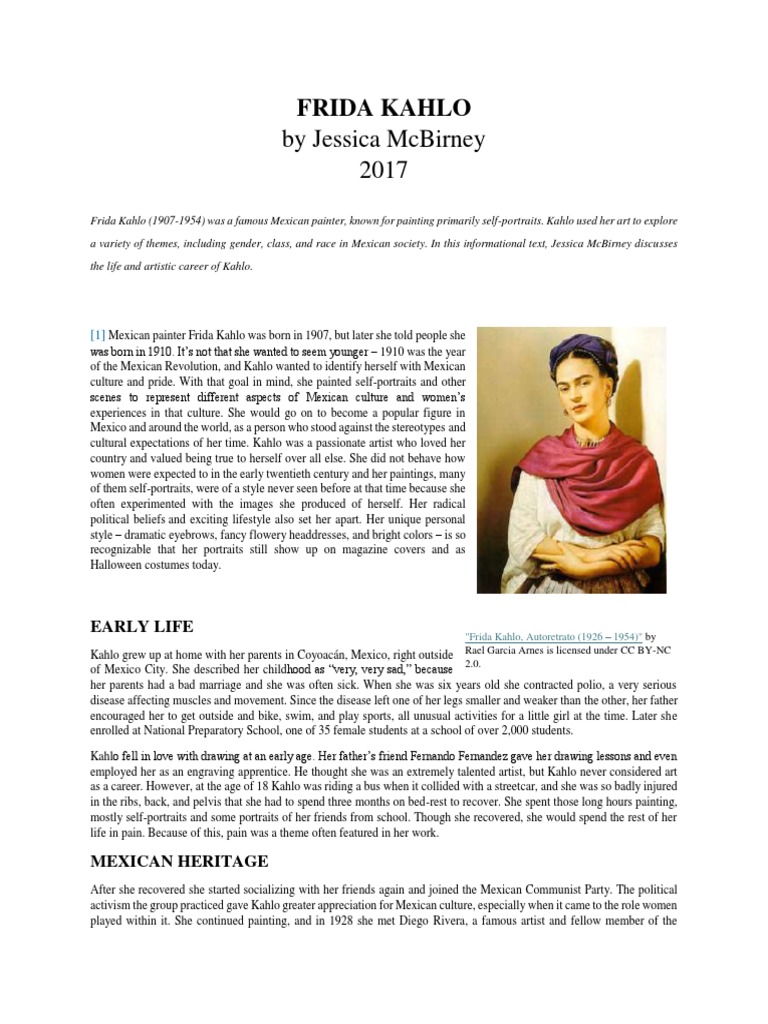 Week 2 Frida Kahlo Text Only | PDF | Mexico | Paintings