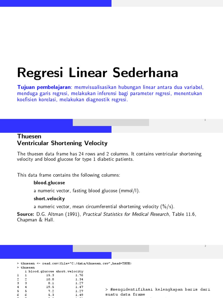 Analisis Regresi Linear Sederhana | PDF